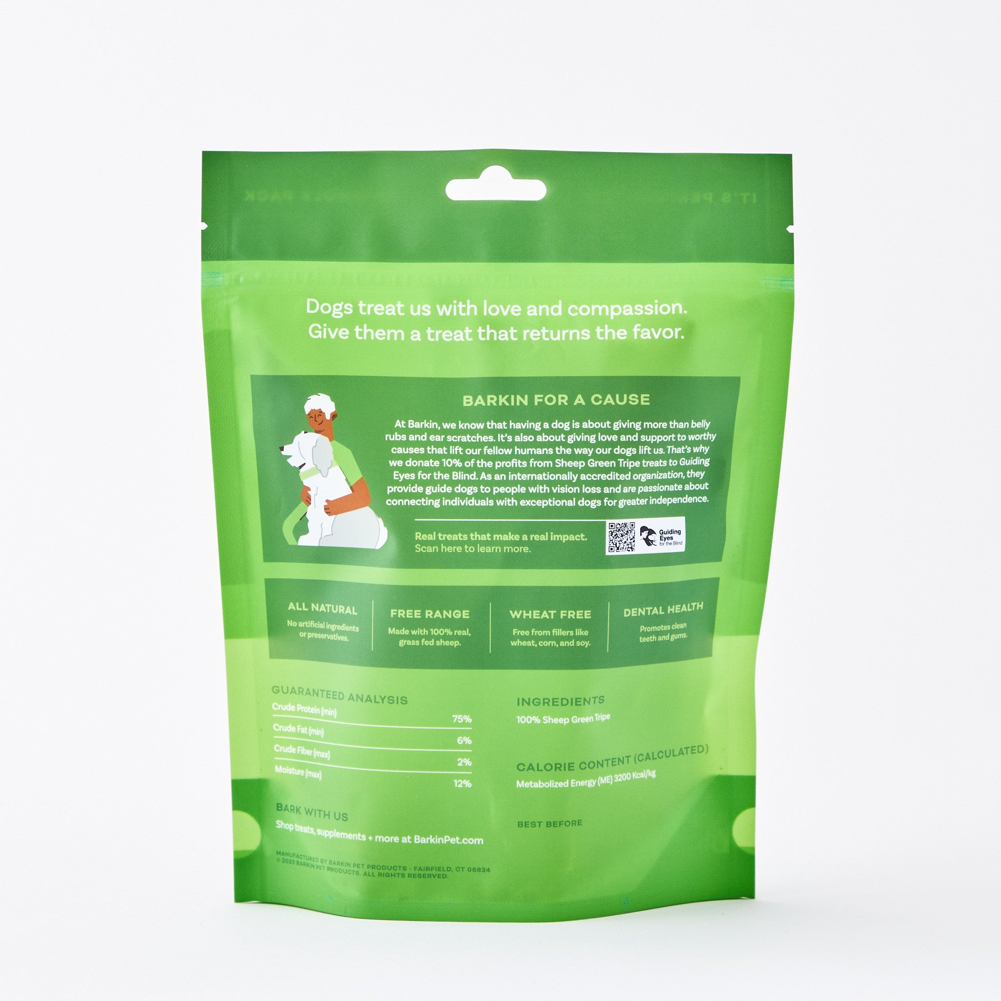 LAMB GREEN TRIPE SINGLE INGREDIENT CHEW – BARKIN